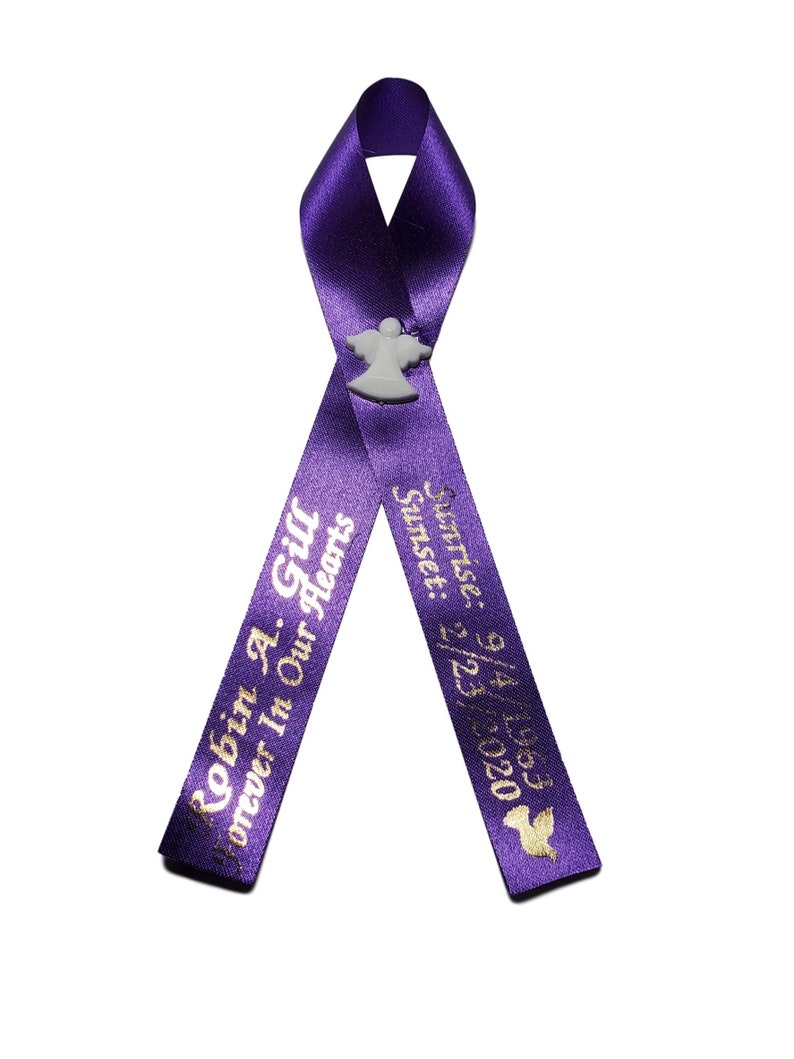 Personalized Memorial Ribbon Pins for Funeral or Celebration - Etsy