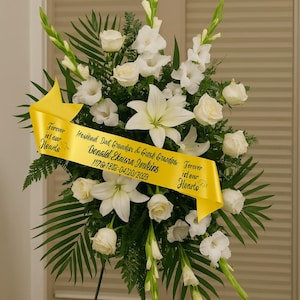 Personalized Memorial Funeral Sash Ribbon or Celebration of Life in ...