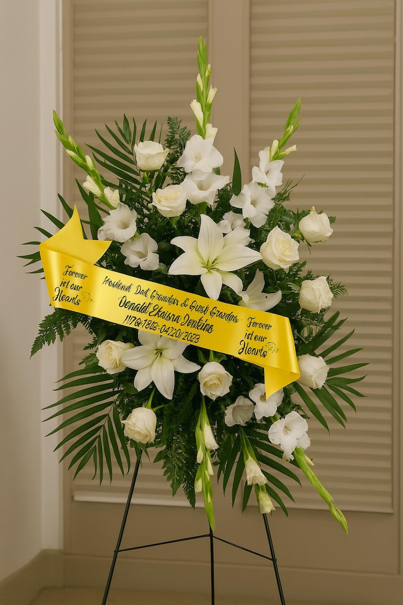 Personalized Memorial Funeral Sash Ribbon or Celebration of Life in ...