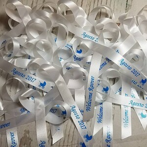 Baby Shower Ribbons Personalized Baptism Assembled & Custom - Etsy