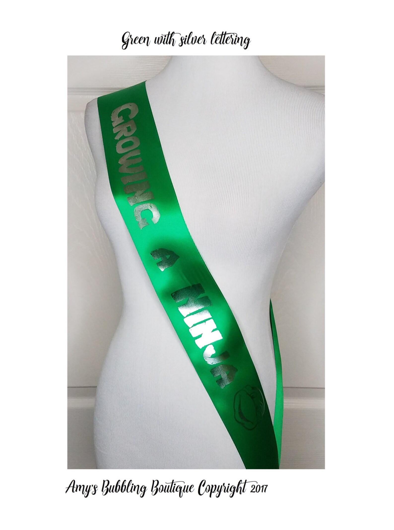 Growing a Ninja Sash TMNT Mommy to Be Baby Shower Wear at - Etsy