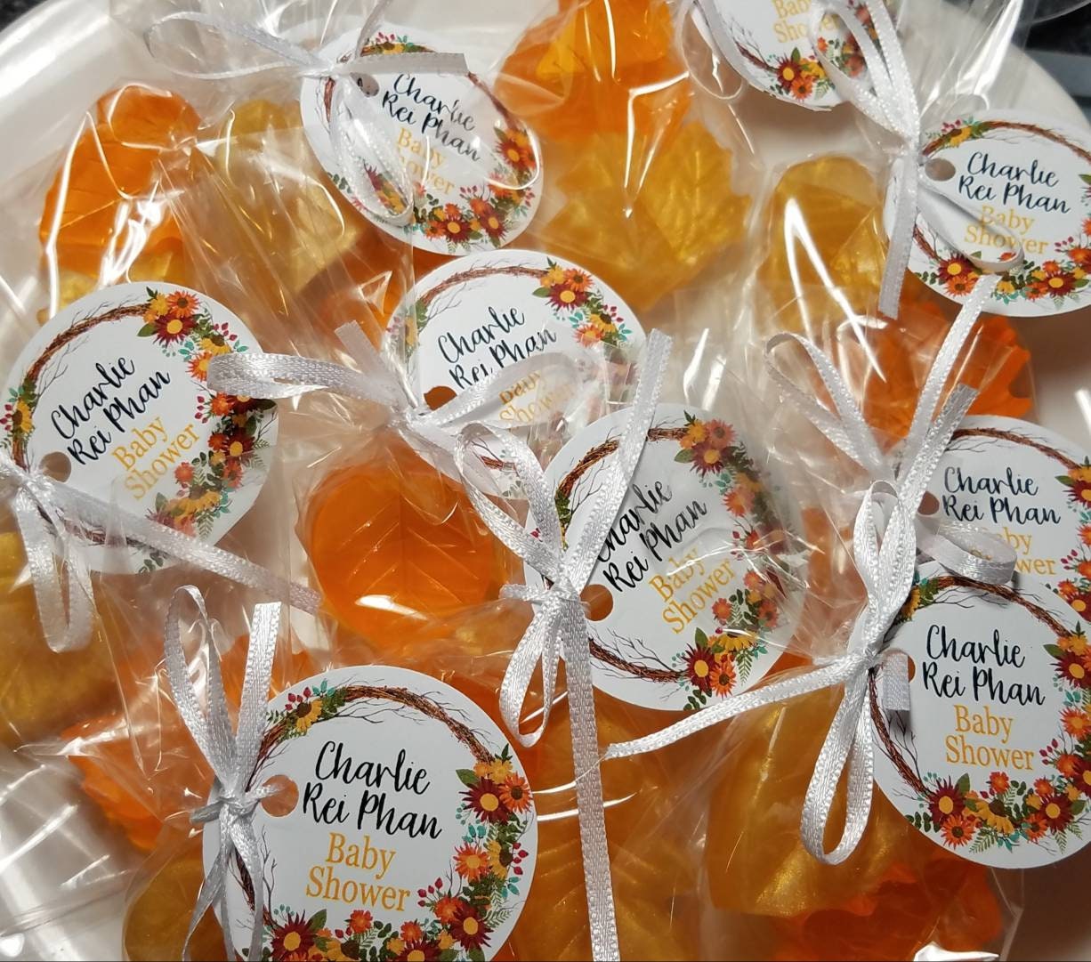 Autumn Leaf Soap Favors - Rustic Wedding, Bridal Shower, Personalized ...