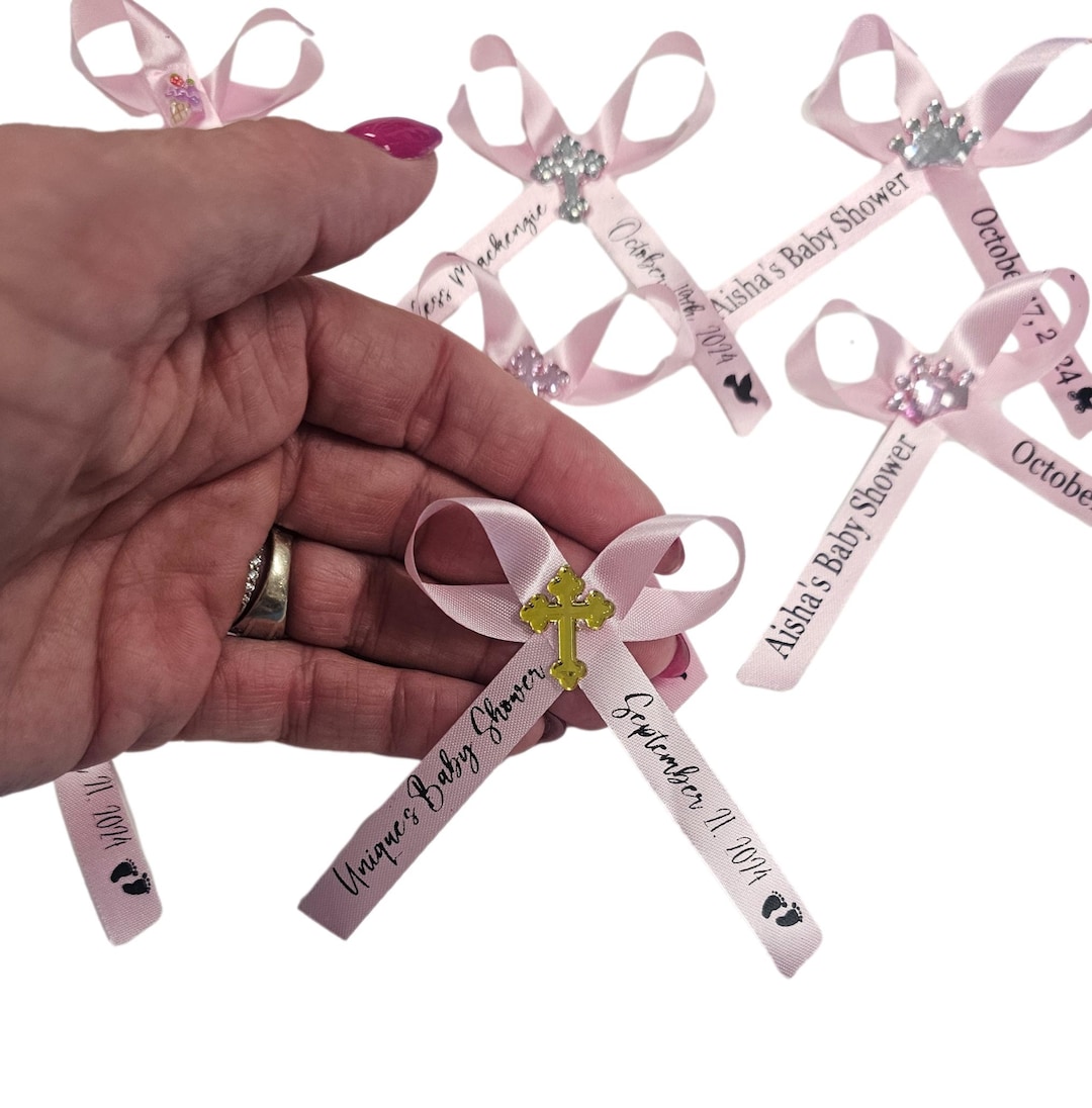 Pink Personalized Ribbons Baby Shower, Bridal Shower Wedding or ...