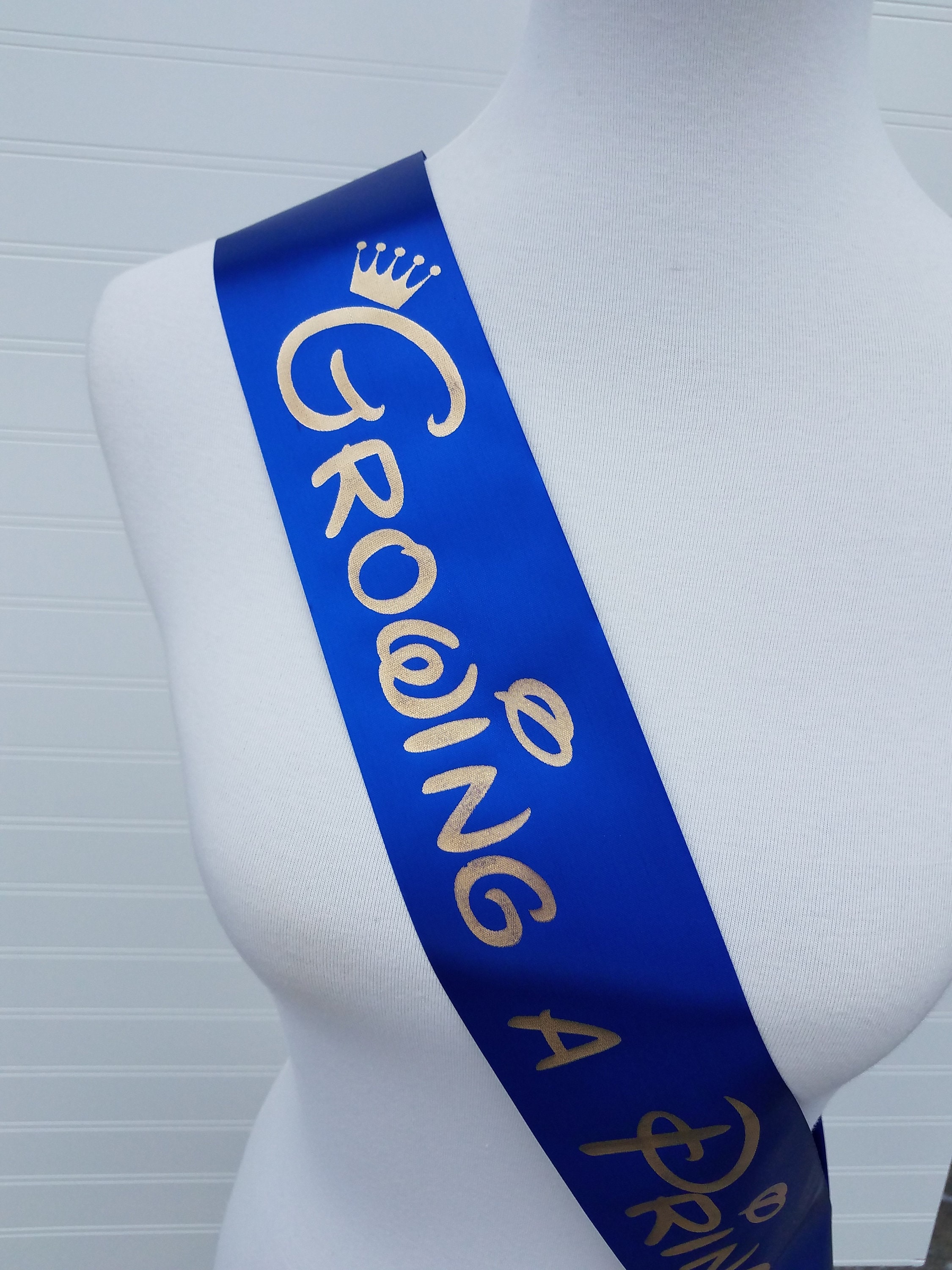 Growing a Prince Sash Baby Shower Sash Mom to Be Disney | Etsy