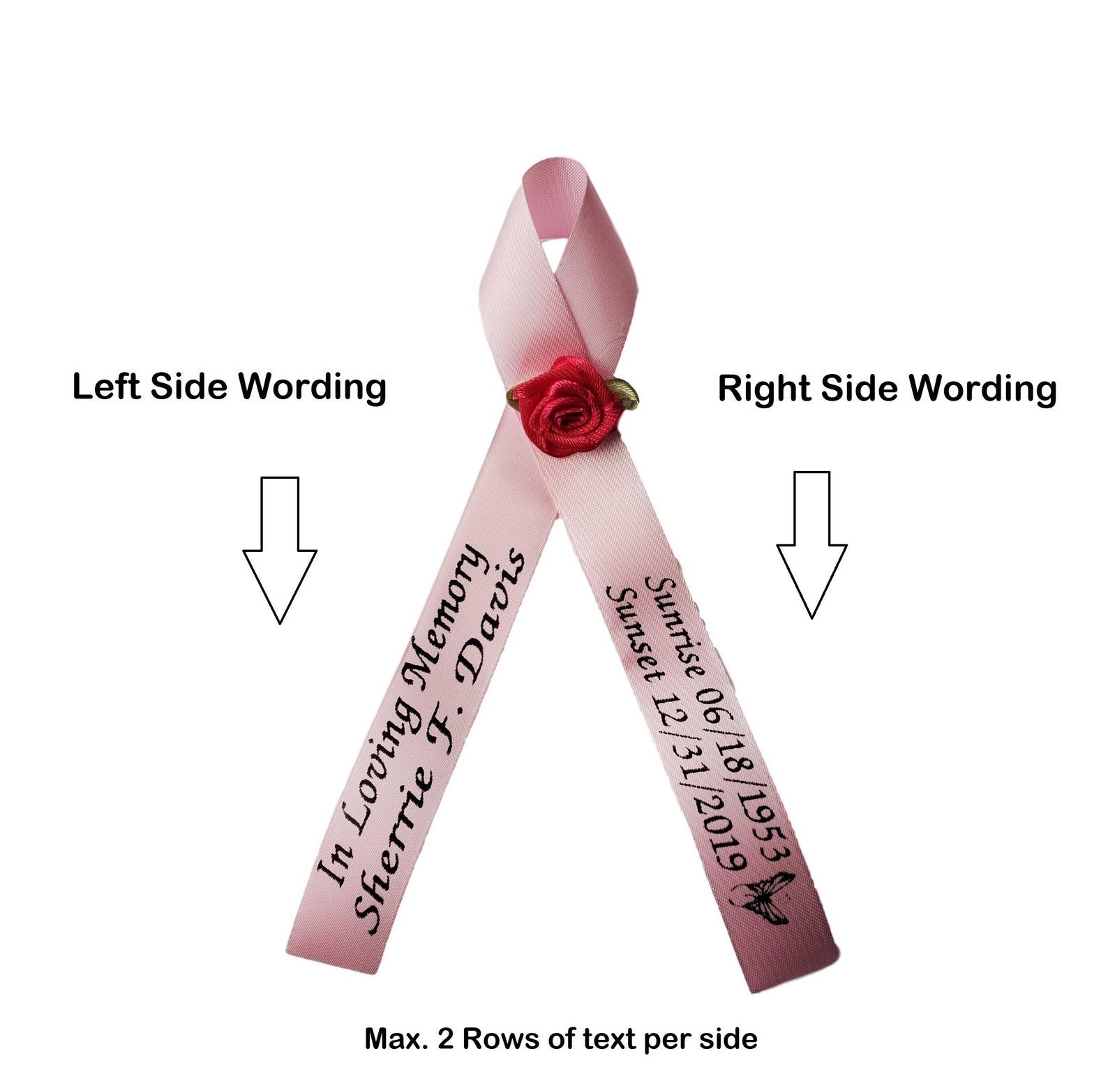 Personalized Memorial Ribbons With Pins for Funeral or - Etsy