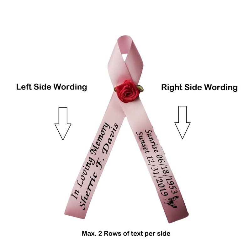 Personalized Memorial Ribbons With Pins for Funeral or - Etsy