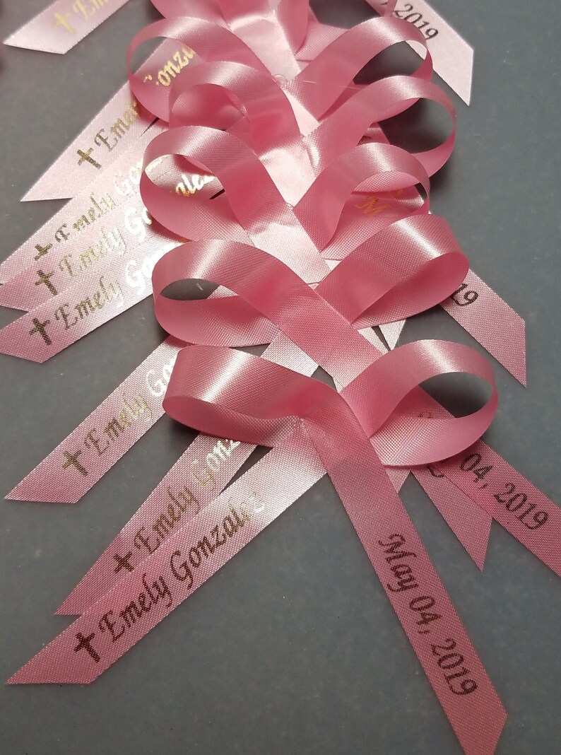 Pink Personalized Ribbons Baby Shower Bridal Shower Wedding | Etsy