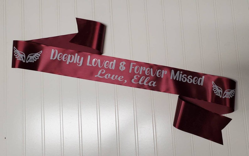 Personalized Memorial Funeral Sash Ribbon or Celebration of - Etsy