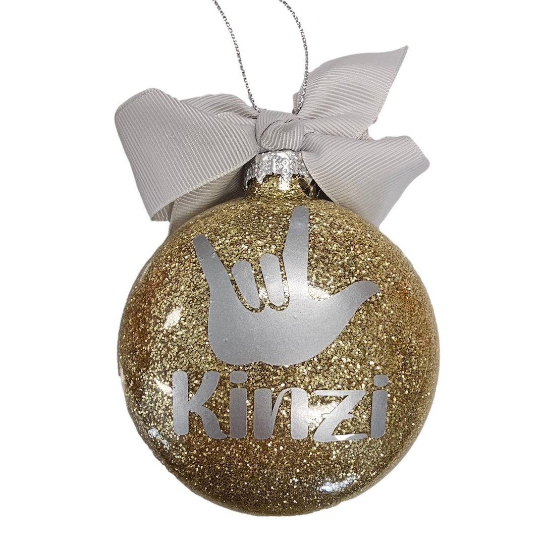 Personalized Christmas Name Ornament Gift Box - American Sign Language ...