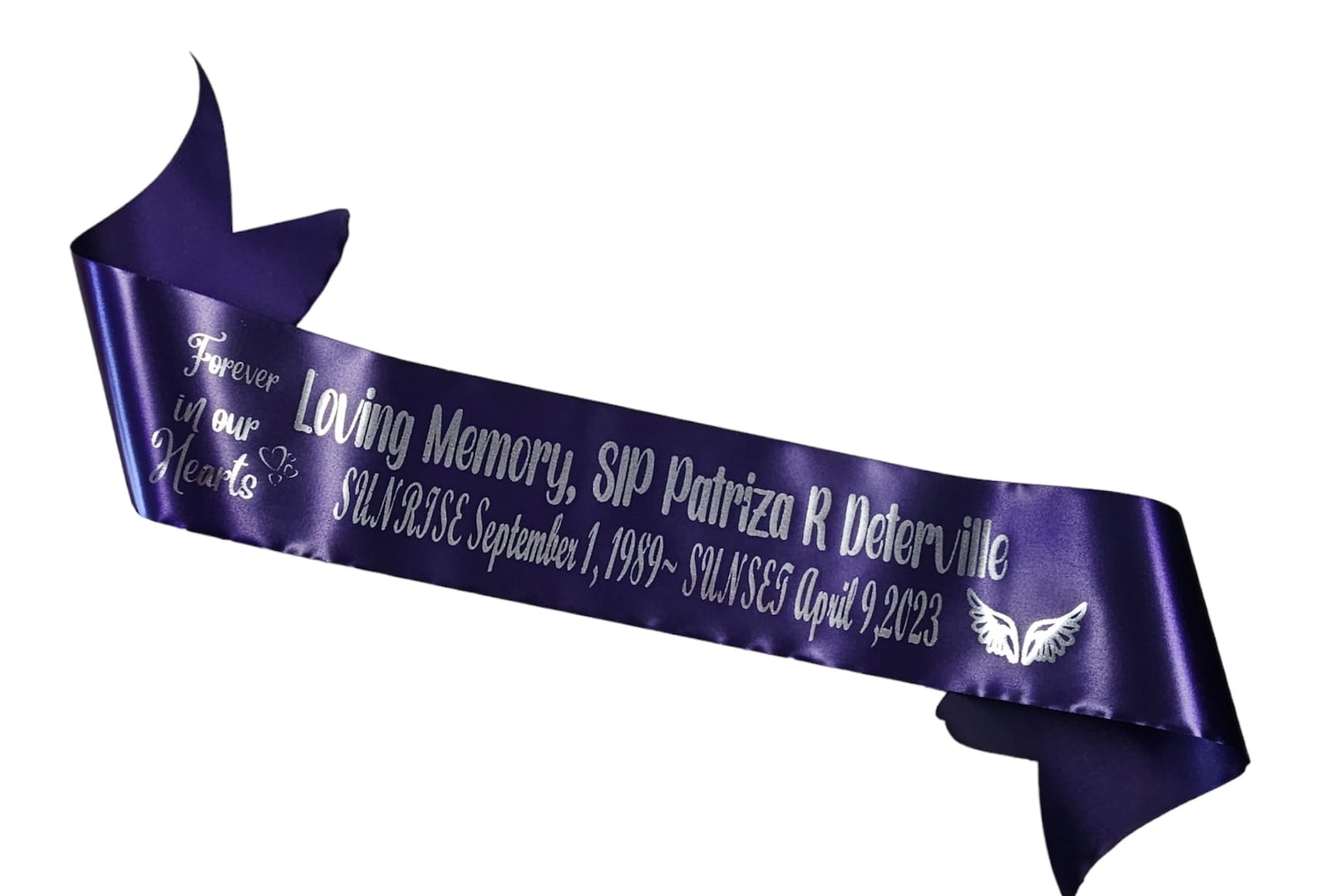 Personalized Memorial Funeral Sash Ribbon or Celebration of Life in ...