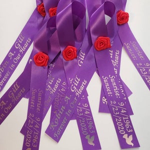 Personalized Memorial Ribbons With Pins for Funeral or - Etsy