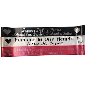 Personalized Memorial Funeral Sash Ribbon or Celebration of Life in ...