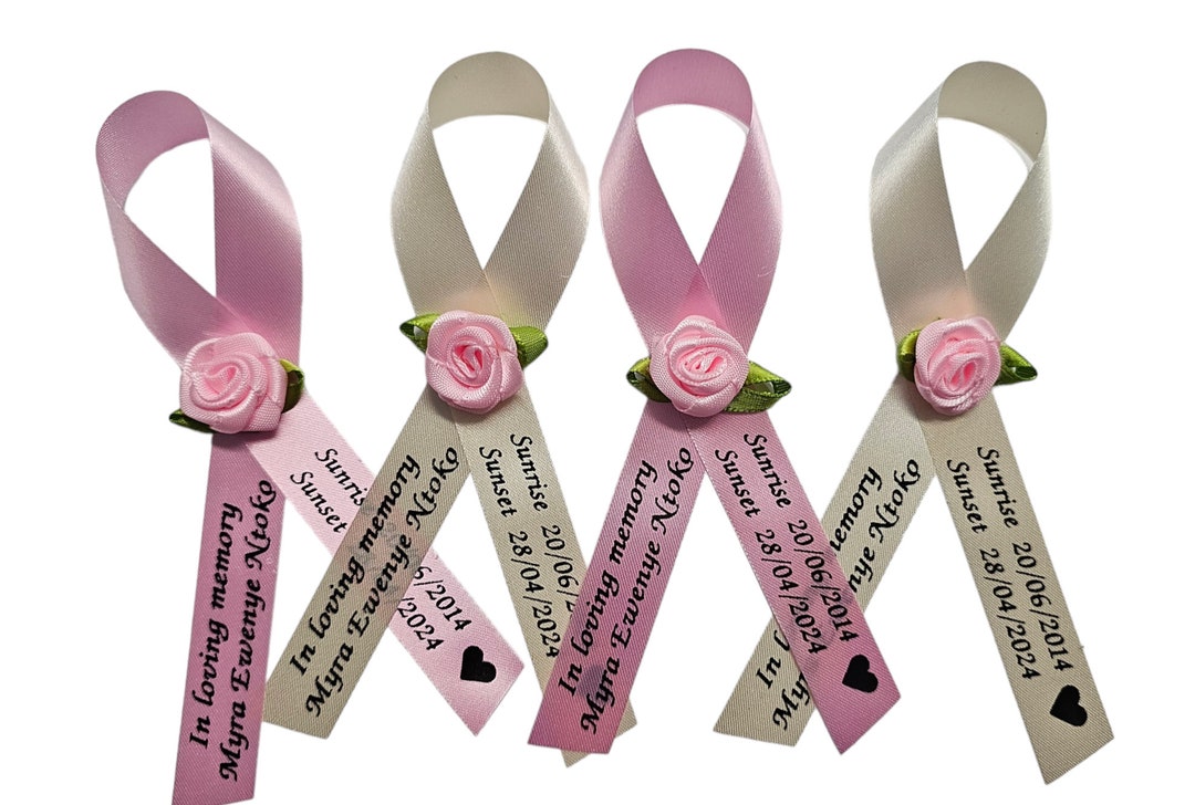 Personalized Memorial Ribbons With Pins for Funeral or Celebration of ...