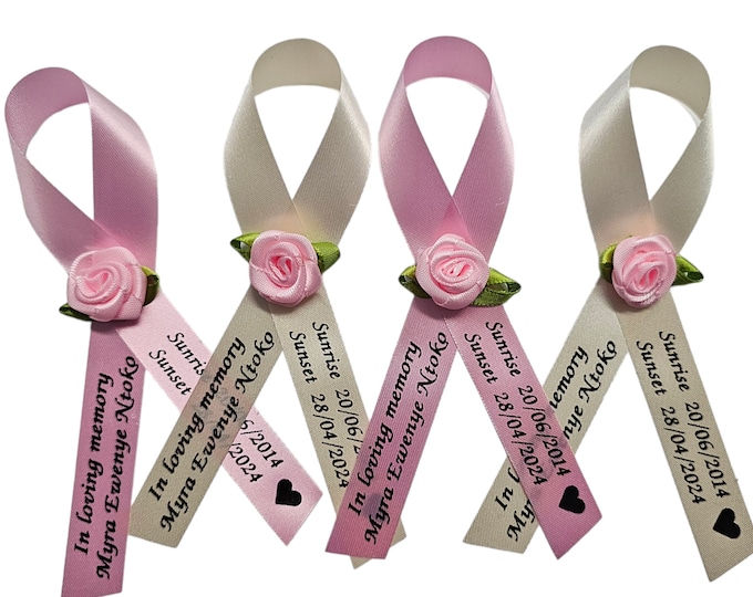 Custom Memorial Ribbons Pinned and Ready to Wear , Lapel Ribbons ...