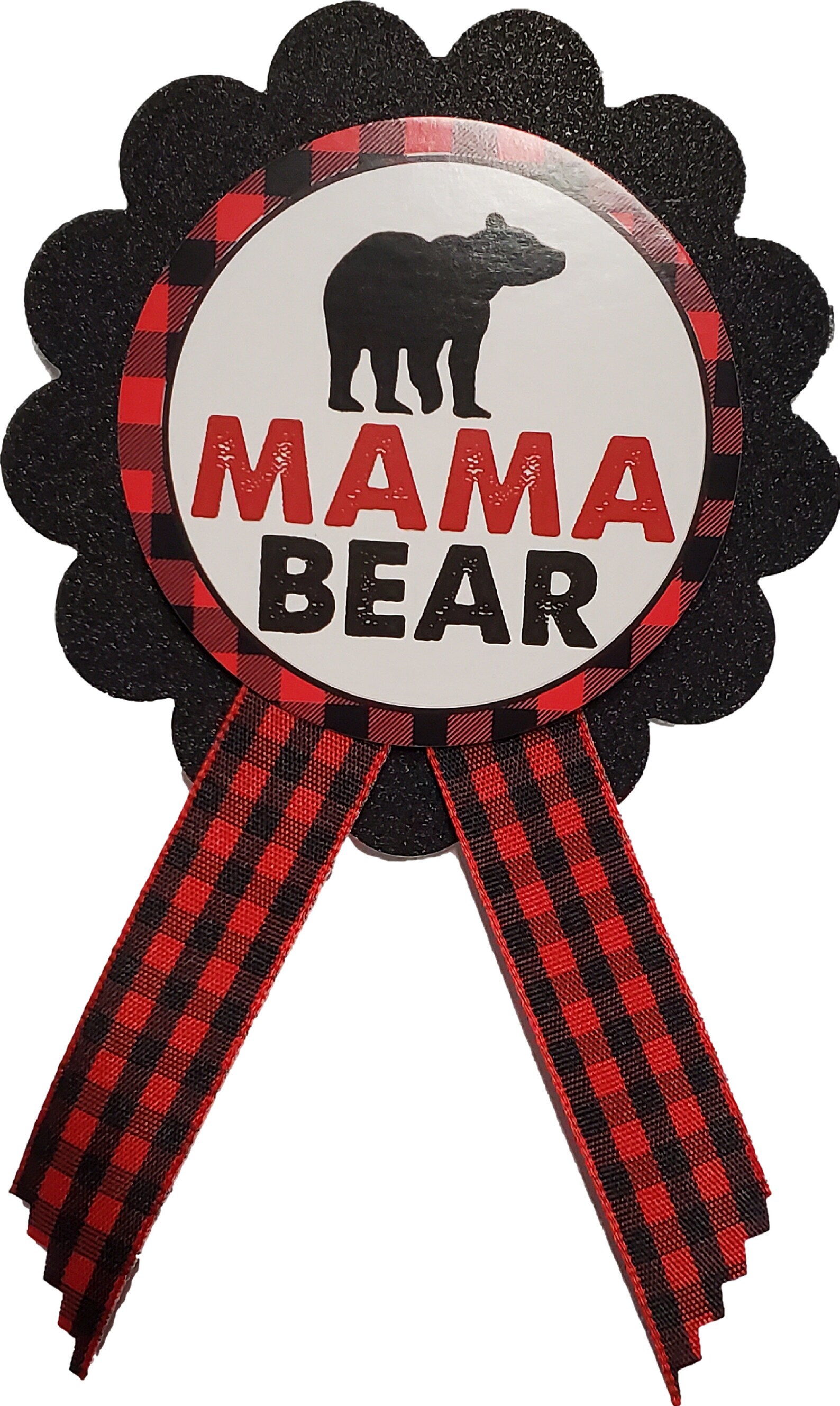 Bear Baby Shower Pin Woodland Dad to Be Red and Black Plaid - Etsy