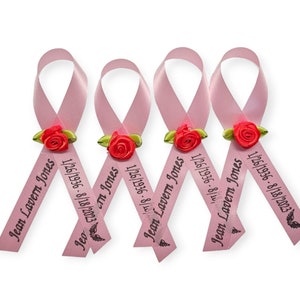 Personalized Memorial Ribbons With Pins for Funeral or Celebration of ...
