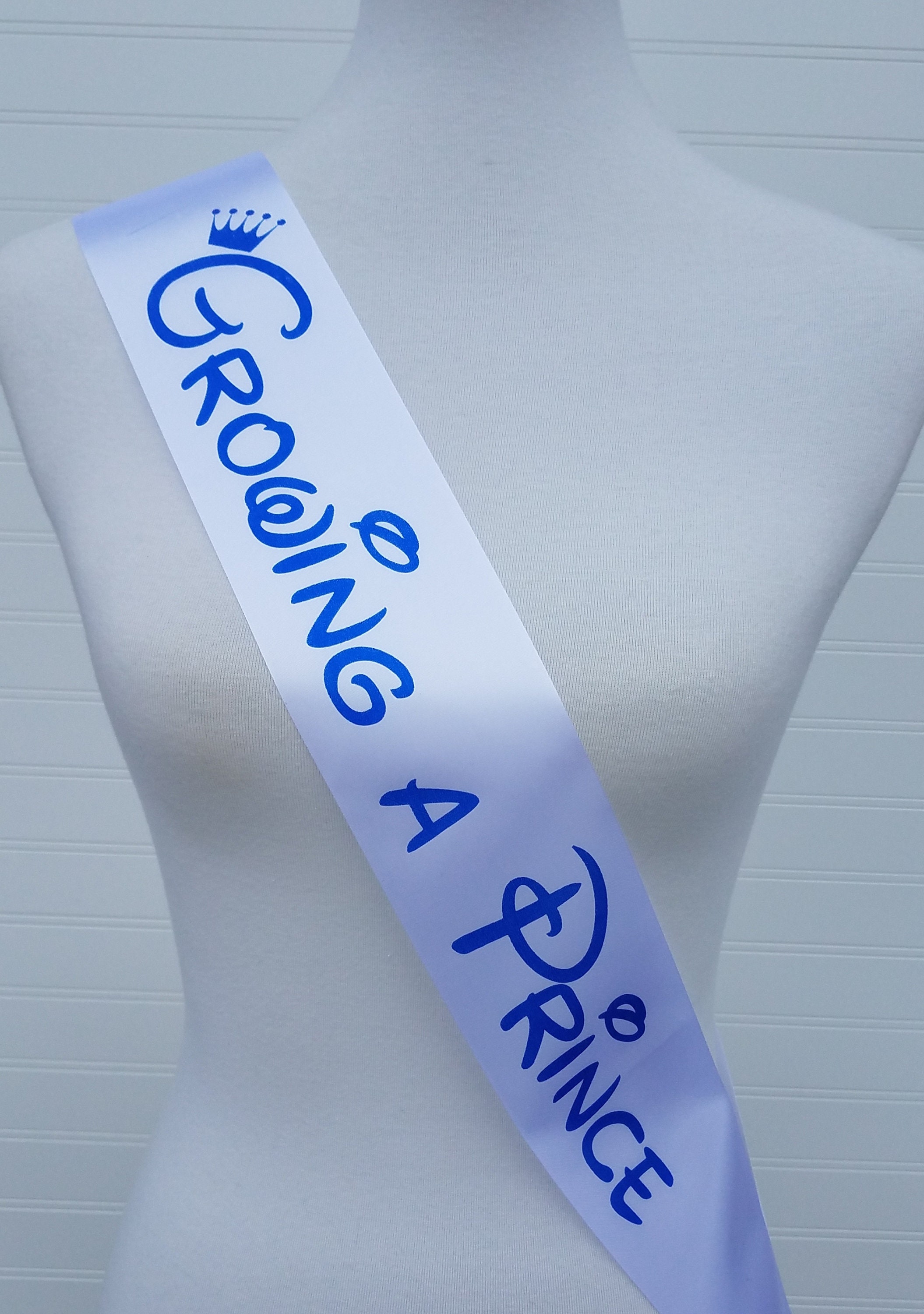 Growing a Prince Sash Baby Shower Sash Mom to Be Disney | Etsy