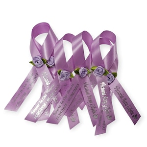 Personalized Memorial Ribbons With Pins for Funeral or Celebration of ...