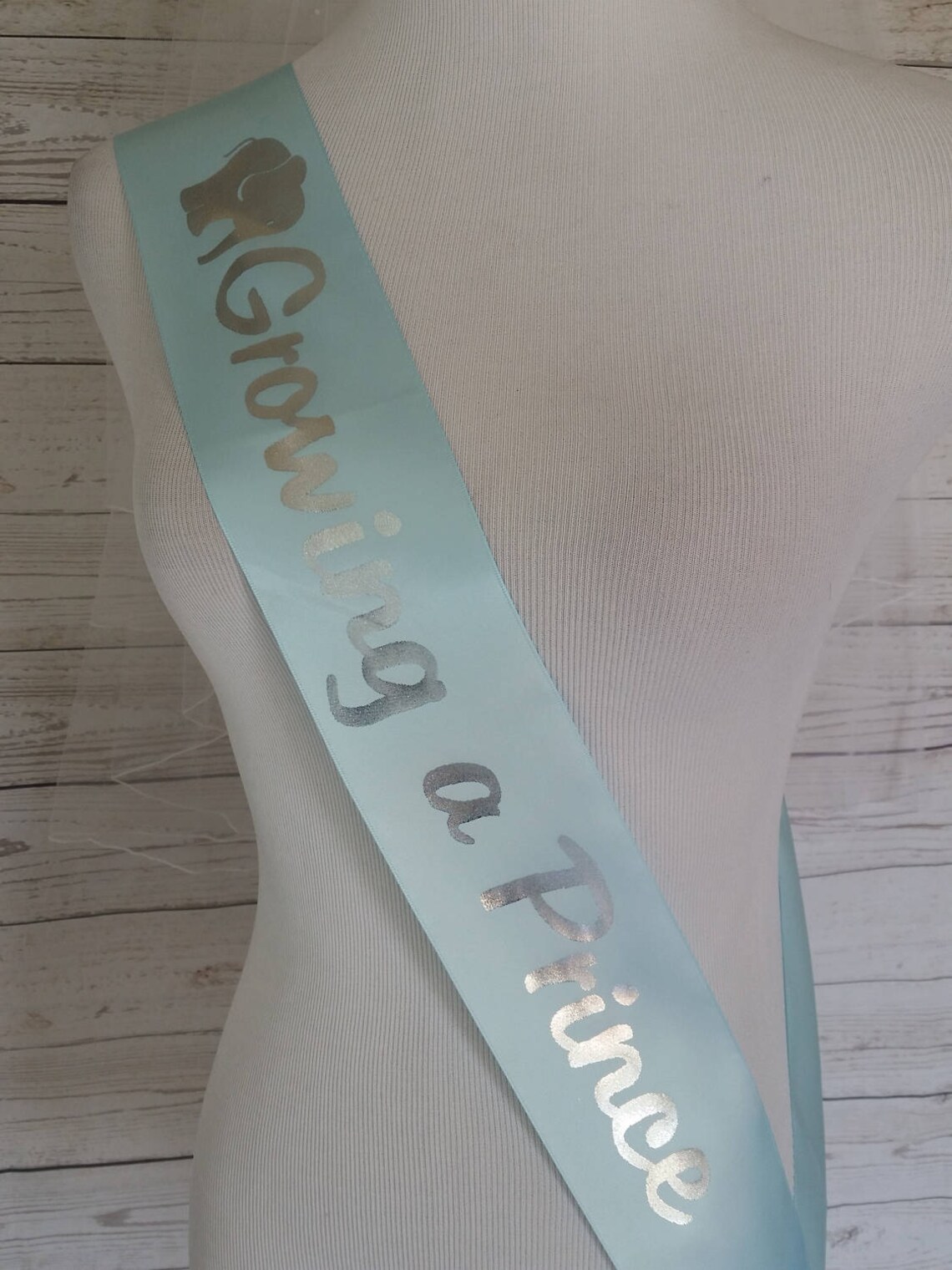 Growing a Prince Sash Baby Shower Sash Mom to be Disney | Etsy