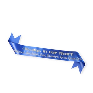 Personalized Memorial Funeral Sash Ribbon or Celebration of Life in ...