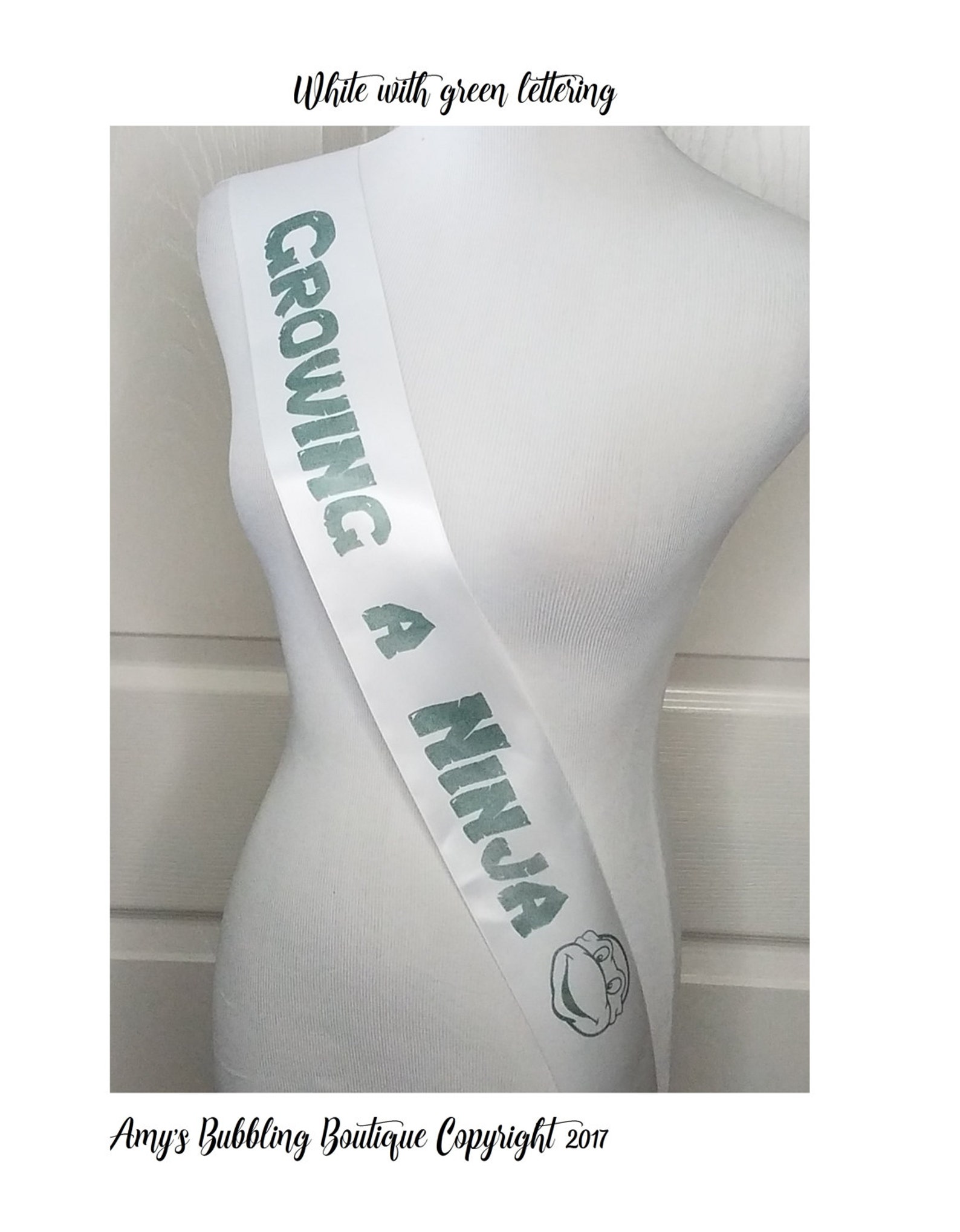 Growing a Ninja Sash TMNT Mommy to Be Baby Shower Wear at - Etsy