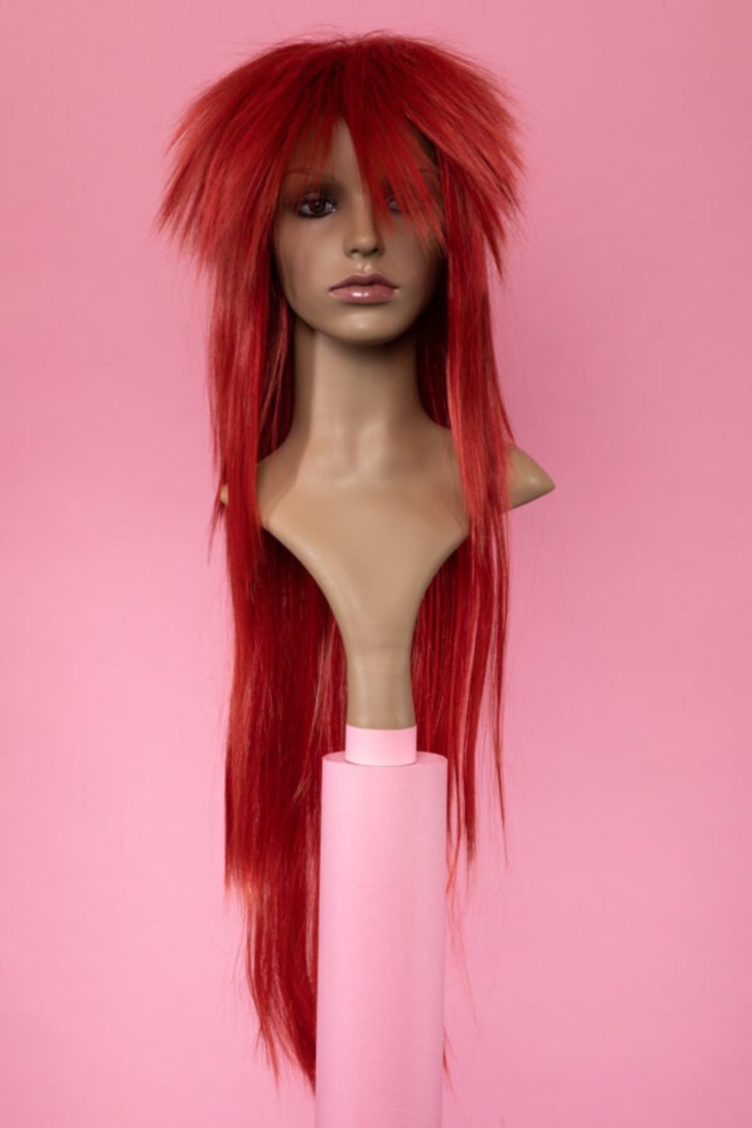 Red Spike Punk Wig Ziggy Stardust 70s 80s Rocker - Etsy