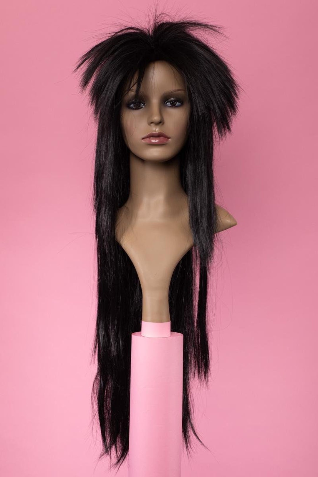 Black Spike Punk Wig Ziggy Stardust 70s 80s Rocker - Etsy