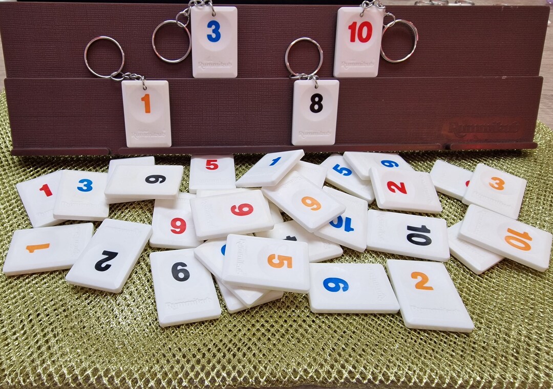 Rummikub Keychain Number Tile Large Key Chain Upcycle Upcycled - Etsy