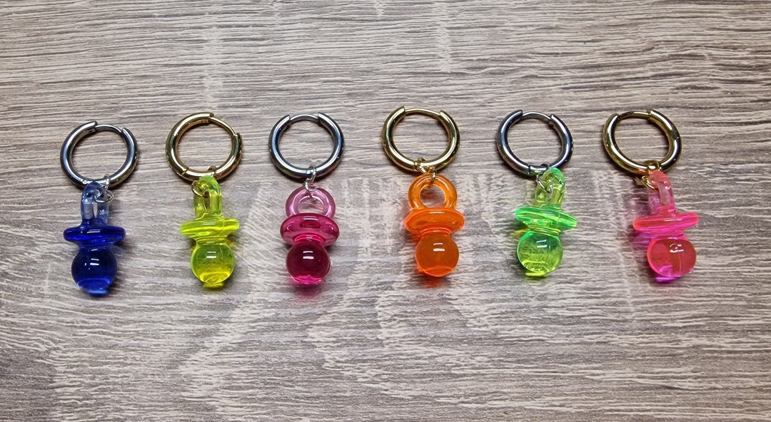 Earring Pacifier 90s Retro Kidcore Plastic 6 Colors - Etsy
