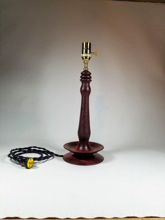 Purple Heart Wood Lamp Made by Artist Woodturner Using | Etsy