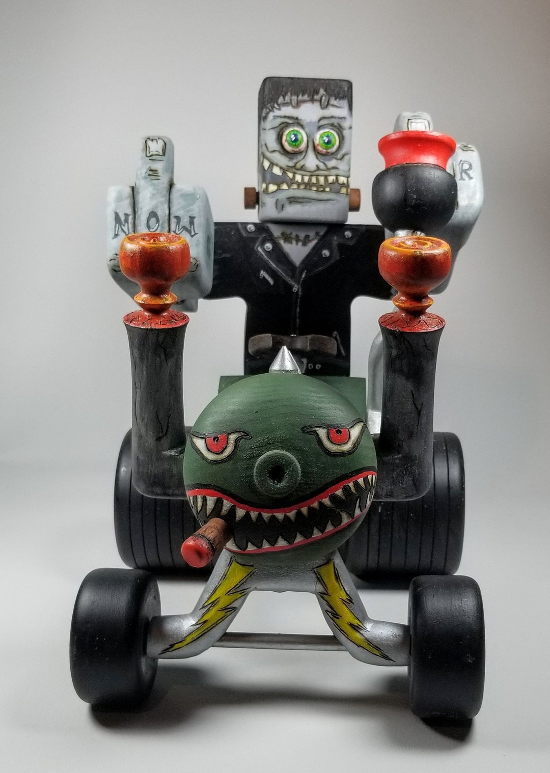 Frankenstein's Monster, Rat Fink, Rat Rod, Bomb Sculpture Original Art ...