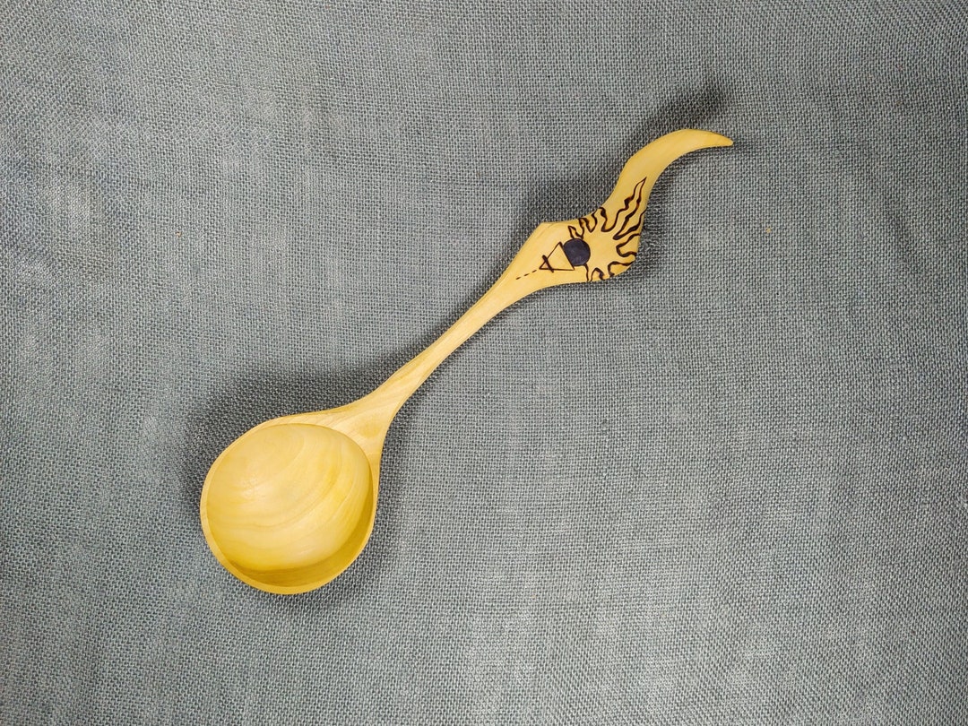 Commemorative 2023 Annular Eclipse Spoon With Wood Burnt Drawing of Sun ...