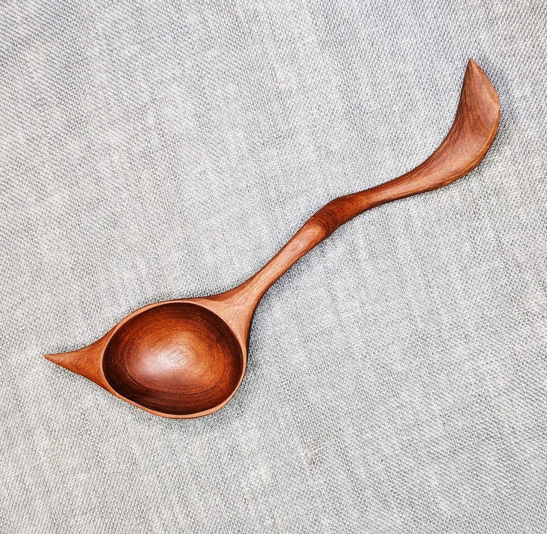 Large Teak Wood Ladle Spoon for Cooking, Soups, Stews & Brew in ...