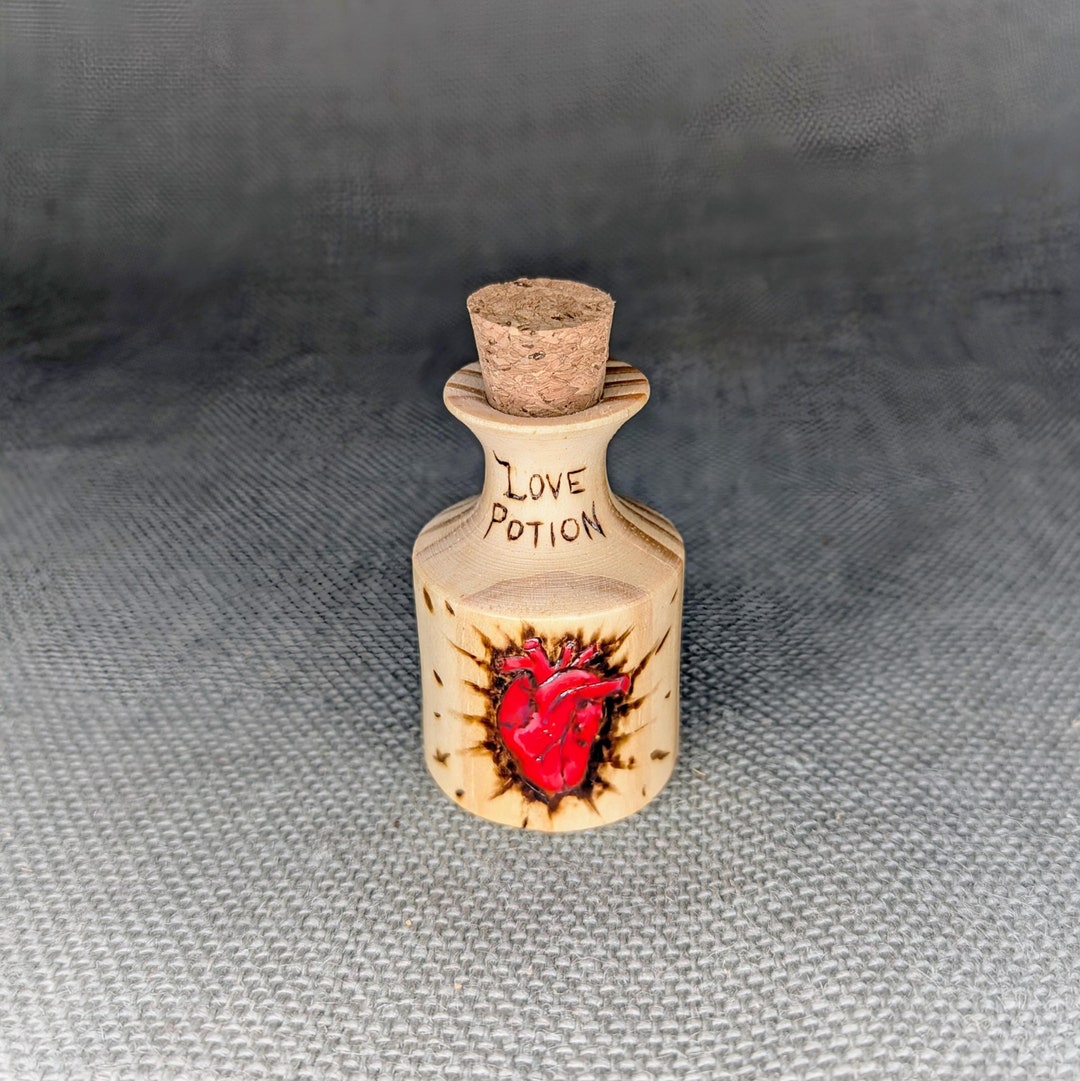 Love Potion Wood Bottle With Anatomical Heart - Great for Keeping ...