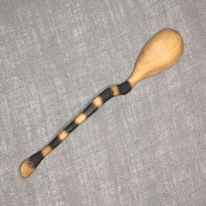 Wood Spoon Hand Carved, Shou Sugi Ban, Black Handle: Cooking, Serving ...