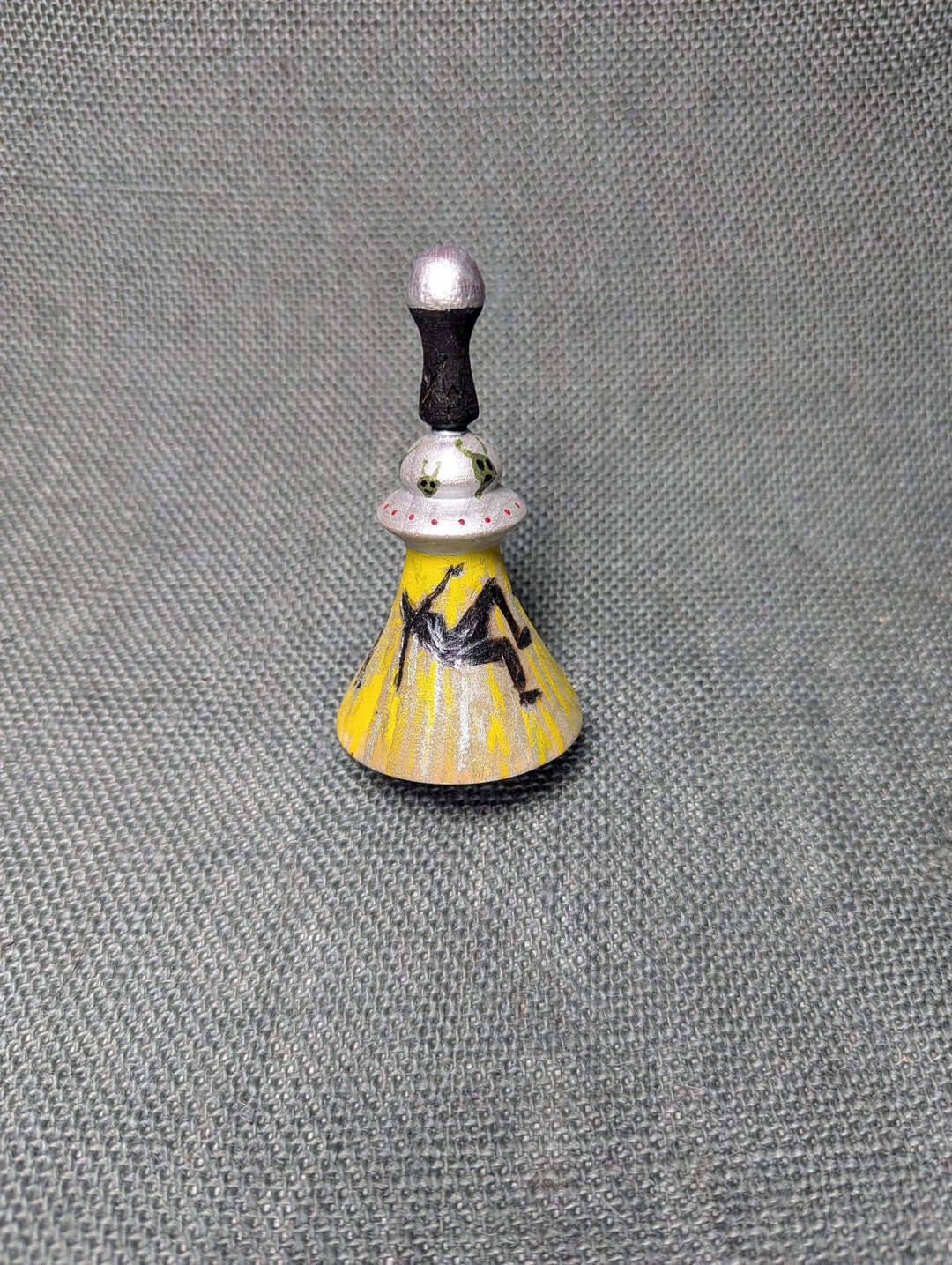 Spinning Top Alien Spaceship Abduction - Handmade Turned & Painted on ...