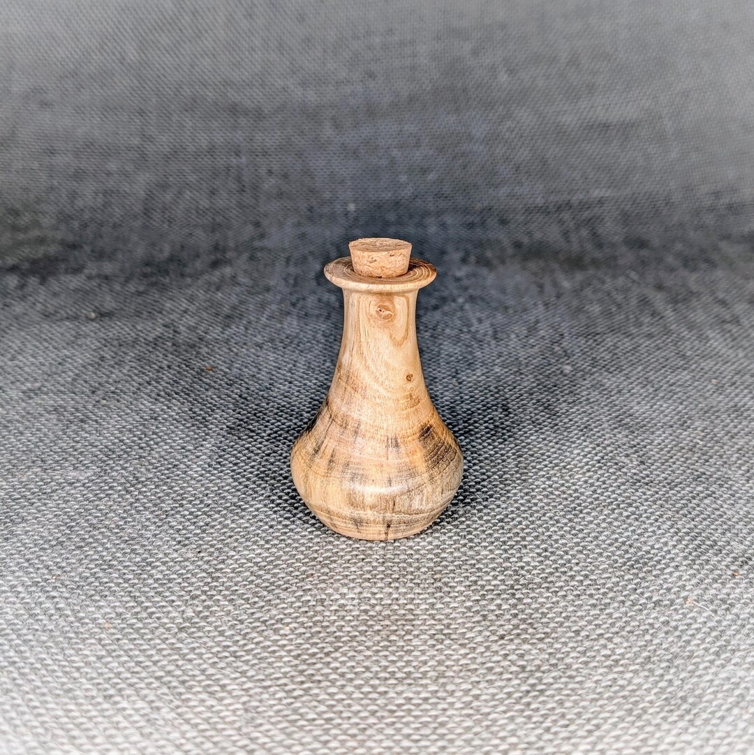 Small Bottle With Cork Made of Beautiful Wood - Great for Keeping ...