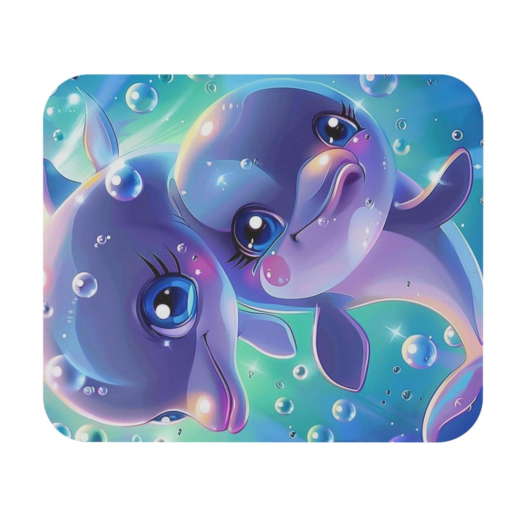 Cute Dolphin Mouse Pad, Dolphin Lovers Gift, Kawaii Dolphin, Ocean ...