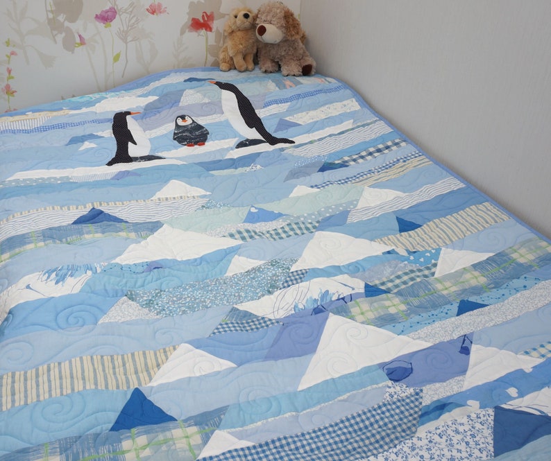 Penguin Family Patchwork Blanket, - Etsy