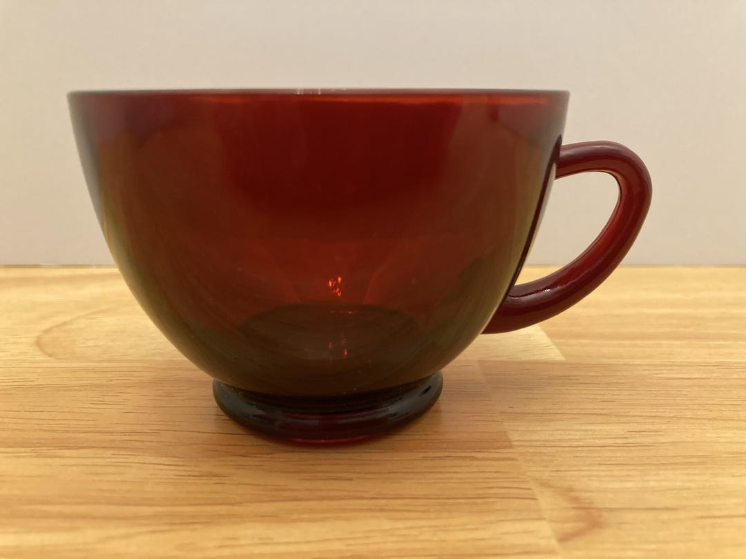 Vintage Ruby Red Depression Glass Footed Smaller Tea or Punch Cups - Etsy
