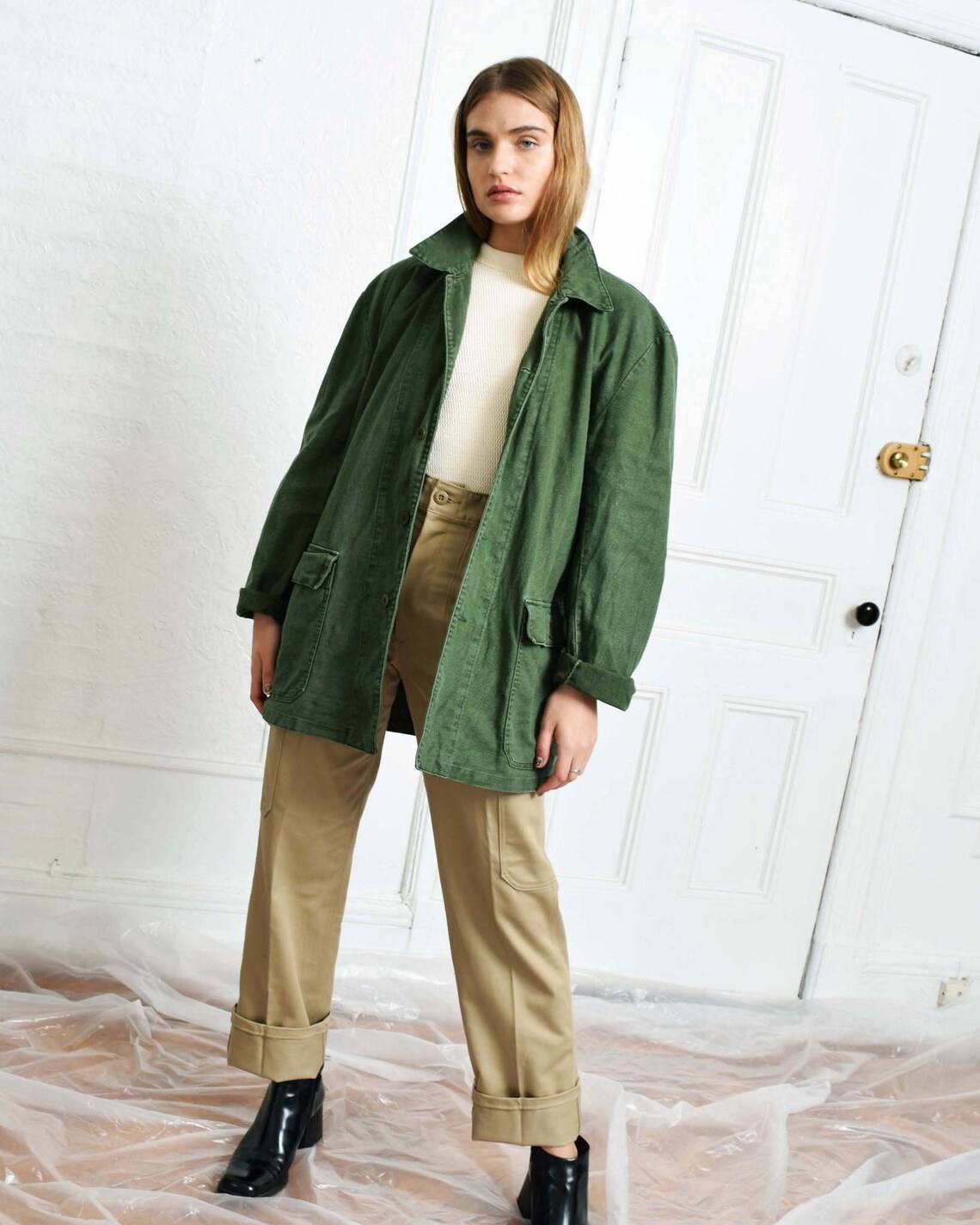 Vintage Army Green Chore Jacket | Etsy