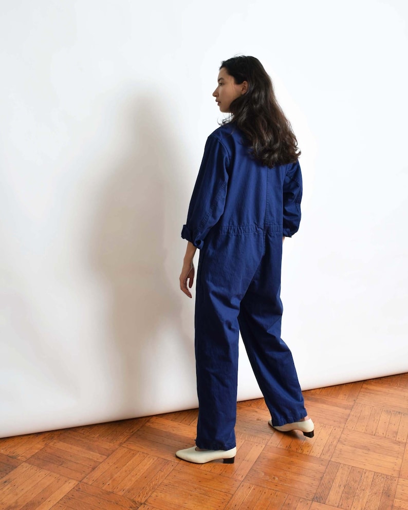 Vintage Blue Cotton Coveralls Boiler Suit Jumpsuit Onesie XS S M L - Etsy