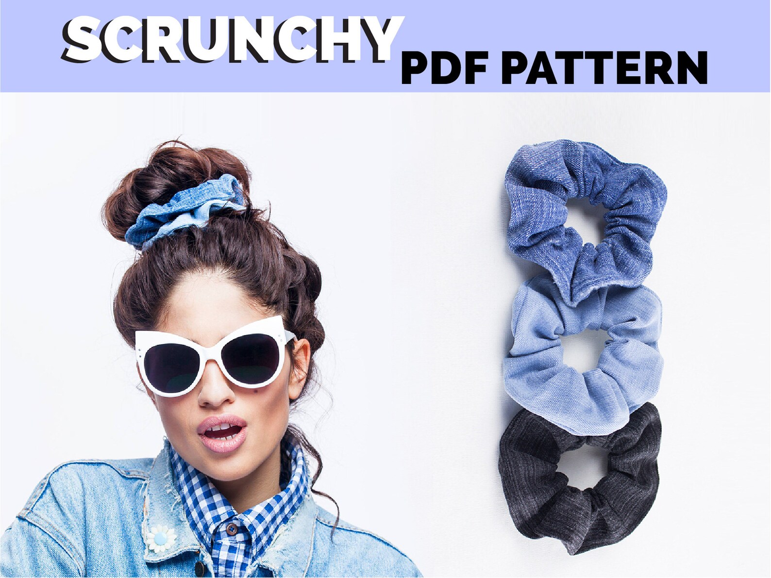 Scrunchie Pattern, PDF Downloadable Pattern, Personal License, Upcycled ...