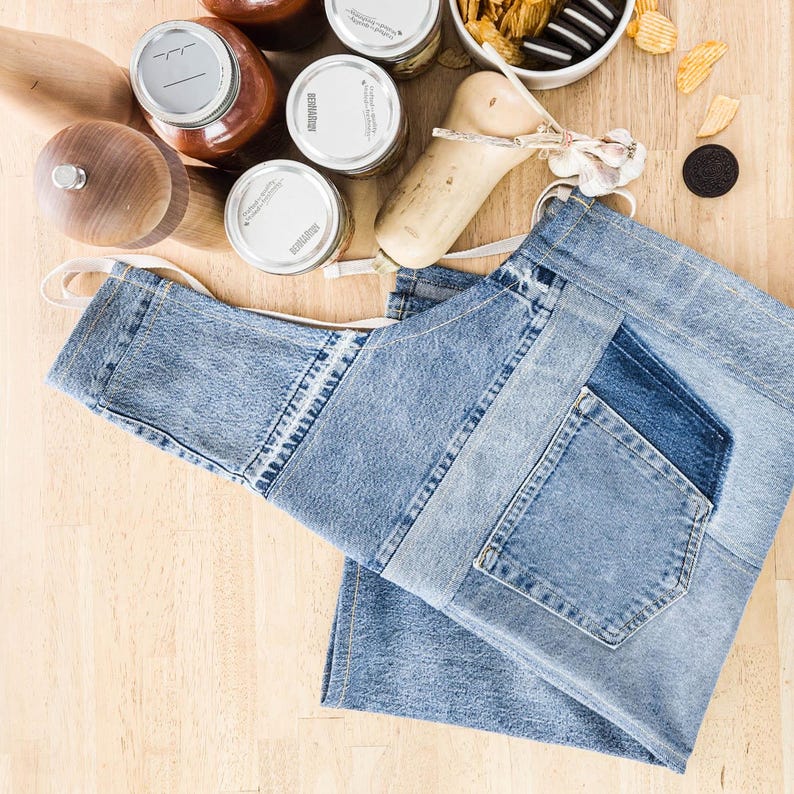 Upcycled Denim Apron Sewing Pattern | PDF Tutorial | Beginner-friendly ...