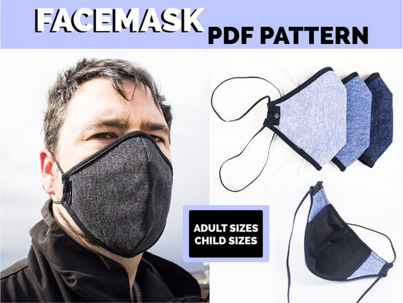 Face Mask Pattern PDF Fabric Mask Pattern Cloth Mask | Etsy Canada