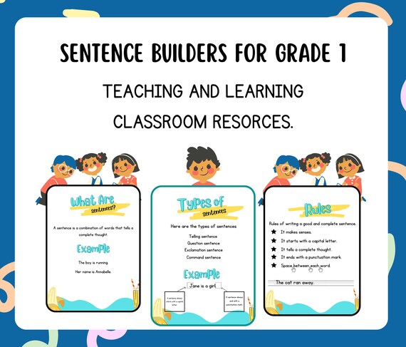 Types of Sentences Bundle Worksheets 26 Pages for Grade 1. - Etsy