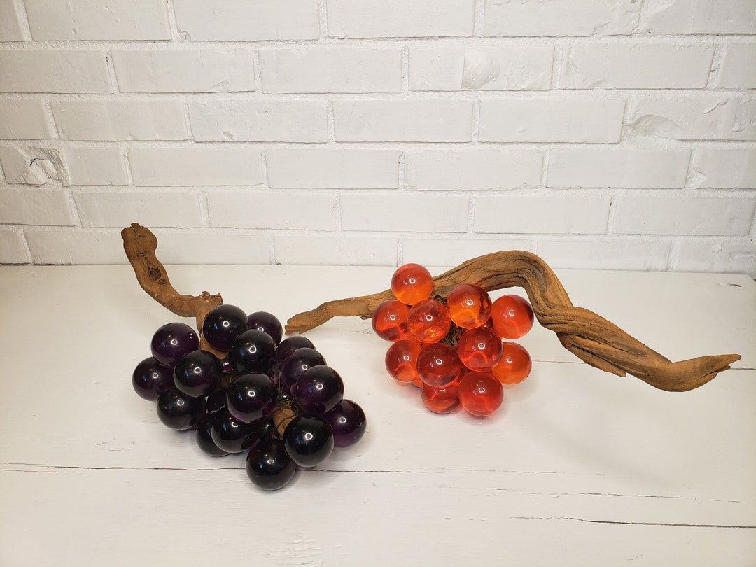 Pair of Vintage Lucite Grape Clusters – Purple & Orange, Retro Decor - Etsy