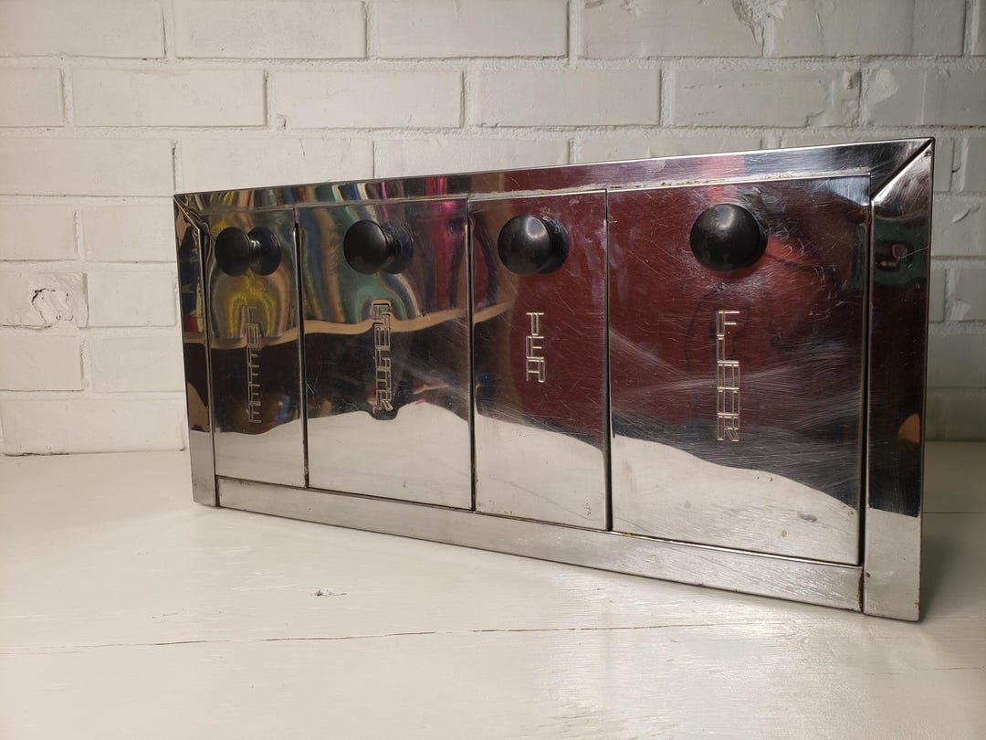 Vintage Chrome Food Storage - Canister Cabinet - Free Shipping to the ...
