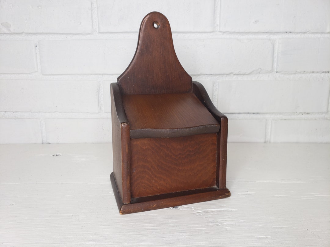 Vintage Wooden Salt Box - Free Shipping to the Lower 48! - Etsy