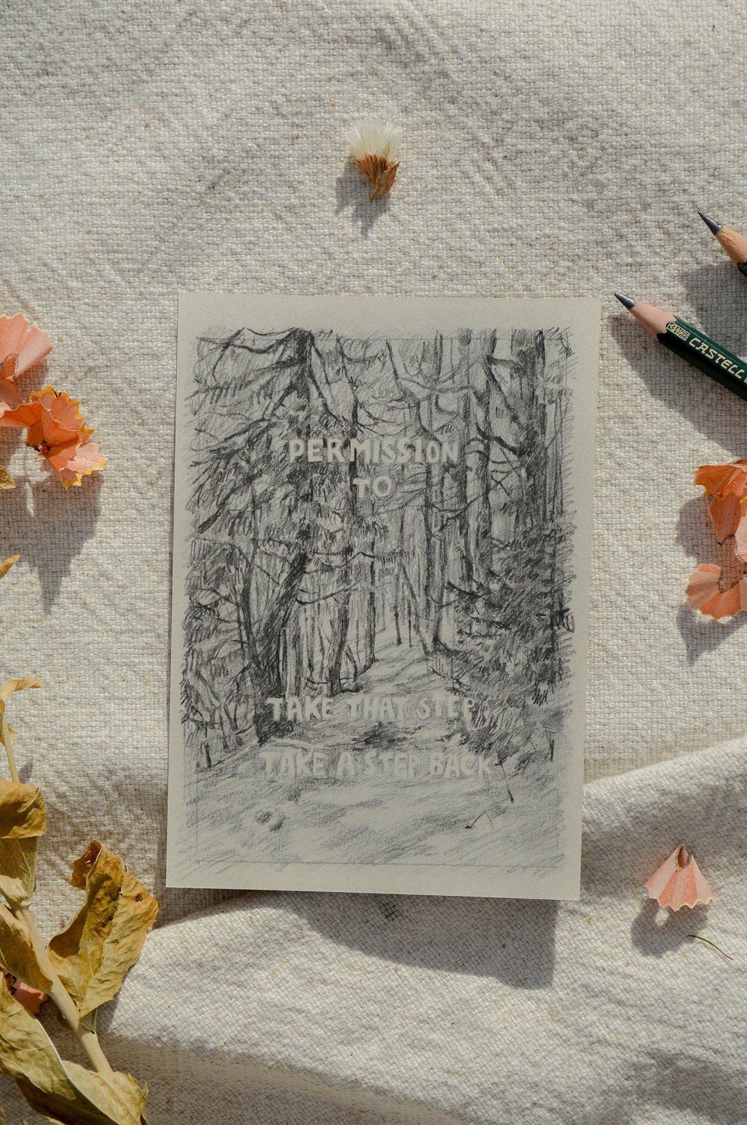 Permission to Take That Step, Take a Step Back | Postcard - Etsy